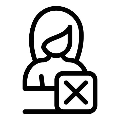 Female User Delete Icon Outline Style Vector Art At Vecteezy
