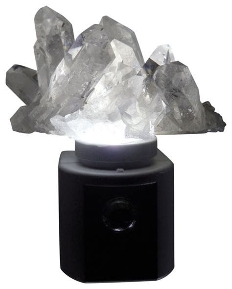 White Quartz Led Gemstone Nite Light Contemporary Night Lights By