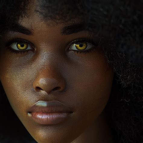 Photo Portrait Of African Ethnic Female With Long Afro Hair Premium