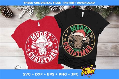 Cute Christmas Cow Svg Mooey Christmas Svg Cow Christmas Shirt Svg