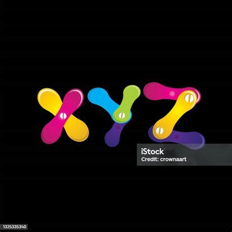 Tipografi Font Style Vector Set Huruf Warnawarni Bentuk Font Dari A