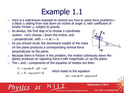 Ppt Physics 430 Lecture 2 Newtons 2 Nd Law In Cartesian And Polar