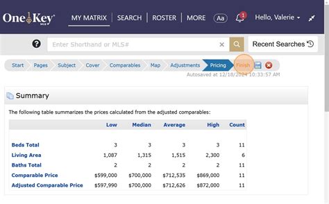 Creating A Comparative Market Analysis Cma In Matrix Onekey® Mls
