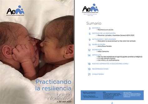 BoletÍn Aemi Asociación Española De Masaje Infantil Abril 2020