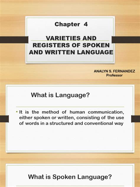 Chapter 4 Varieties And Registers Of Spoken And Written Language Pdf