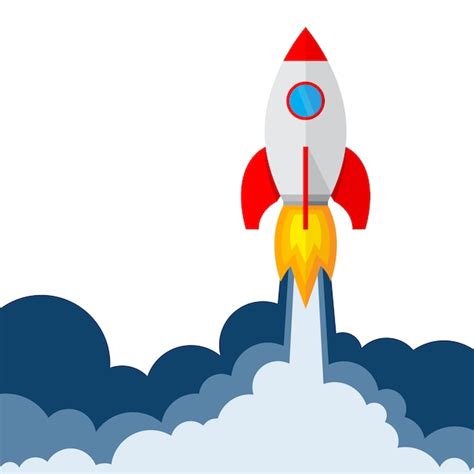 Raket Lancering Illustratie Premium Vector
