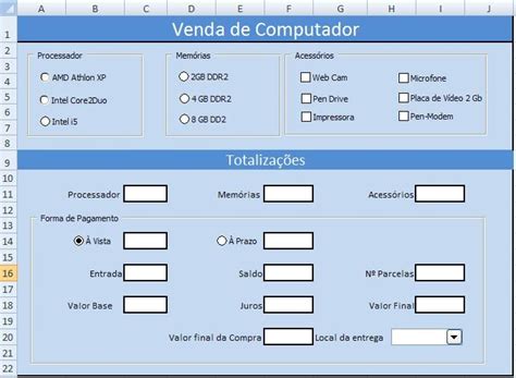 Como Criar Formulários no Excel Este é o Blog Coizaradas