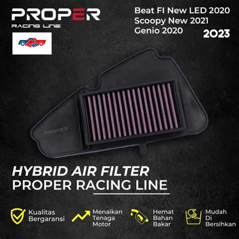 Jual Filter Udara Motor NEW BEAT Deluxe SCOOPY GENIO Tahun Proper Hybrid Racing