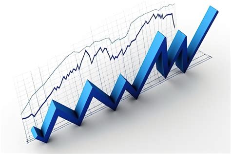 Premium Photo Blue Bar Graph Illustration Finance Concept White Background Generative Ai