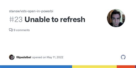 unable to refresh · issue 23 · stansw vsts open in powerbi · github