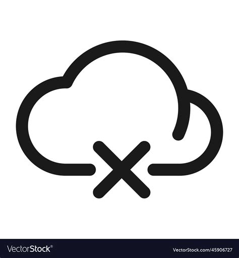 Cloud Error Or Cancel Disconnect Connection Vector Image
