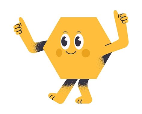 Premium Vector Comic Polygon Character Funny Comic Geometric Shape