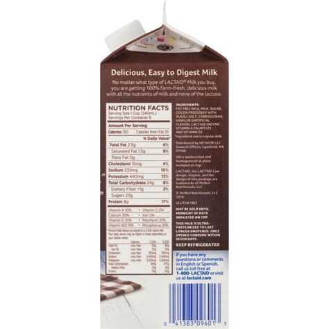 Lactaid Milk Nutrition Label Trovoadasonhos