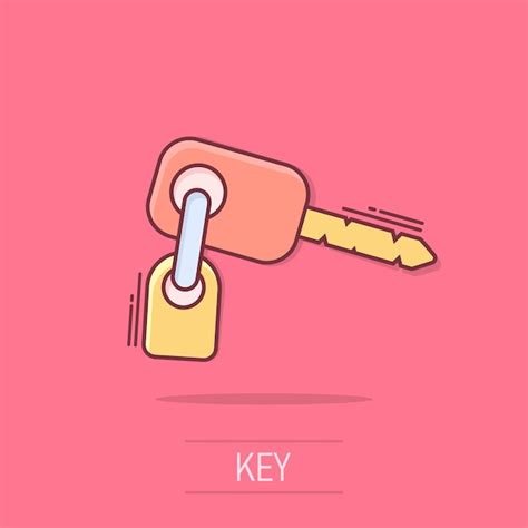 Premium Vector Vector Cartoon Key Icon In Comic Style Secret Keyword