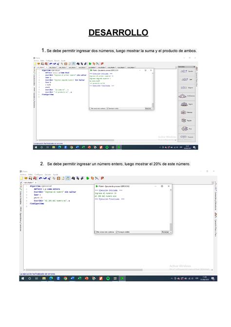 Algoritmos Ejercicios Resueltos De La Semana 3 Desarrollo 1 Se