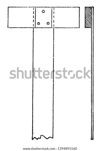 Fixed Rectangular Head T Square Used Stock Vector Royalty Free