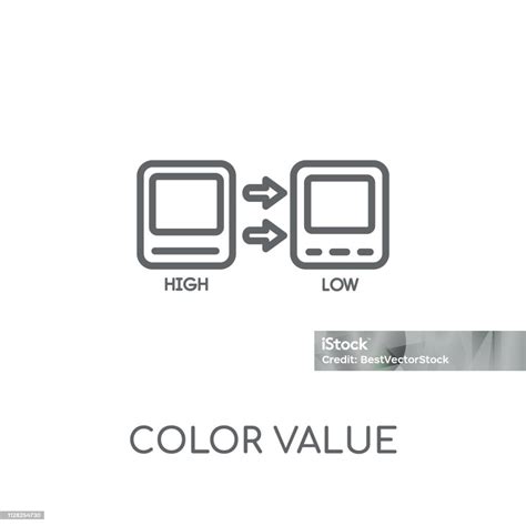 색상 값 선형 아이콘입니다 현대 개요 기술 컬렉션에서 흰색 배경 색상 값 로고 개념 날씬한에 대한 스톡 벡터 아트 및 기타