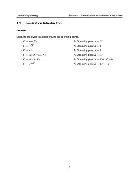 01 Exercise Linearization Pdf