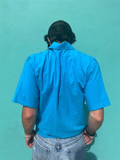 1980s Deadstock Double Chest Pocket And Mesh Paneled Collared Shirt