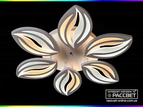 Стельова Led люстра з пультом управління 8092 6 Wh Bk Dimmer 2 Diasha