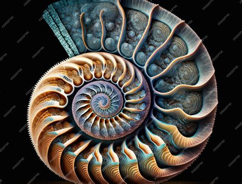 Premium Ai Image Ammonite Fossil Background Created With Generative