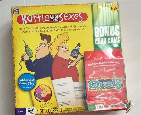Battle Of The Sexes Board Game W Bonus Quelf Card Game