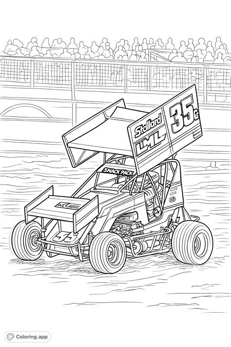 Sprint Car Coloring Pages Coloring App