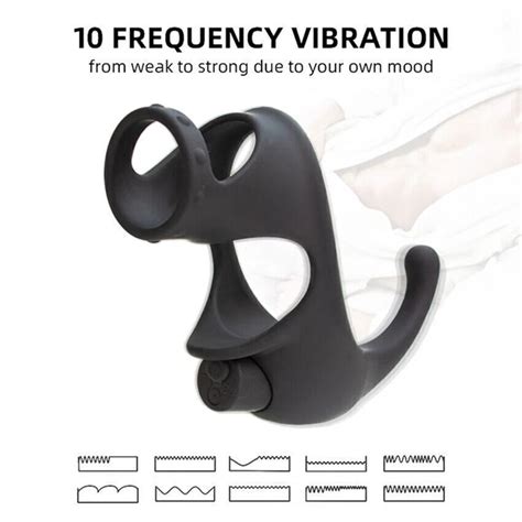 Penis Cock Vibrating Ring Scrotum Ball Stretcher Male Prostate Massager