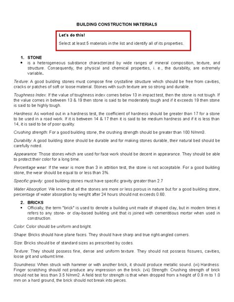 Building Construction Materials Building Construction Materials 1
