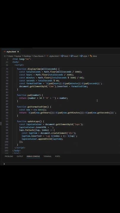 Stop Watch Using Html Css And Javascript Button Start Pause