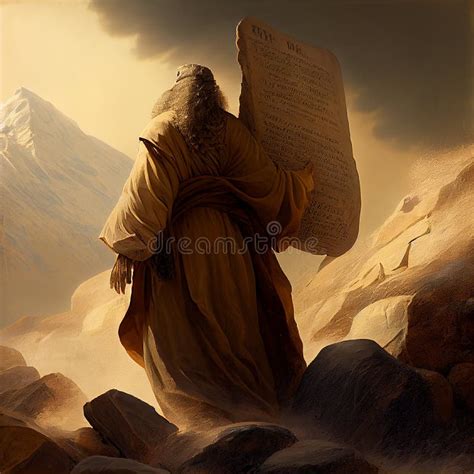 Moses Receiving The Ten Commandments At Mount Sinai Religion And Faith