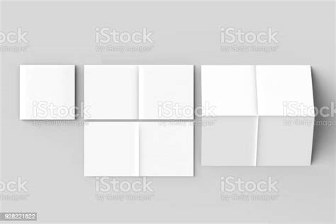 8 페이지 전단지프랑스에 격리 된 부드러운 회색 배경까지 평방 브로셔 모의 접어 3d 설명입니다 0명에 대한 스톡 사진 및 기타 이미지 Istock