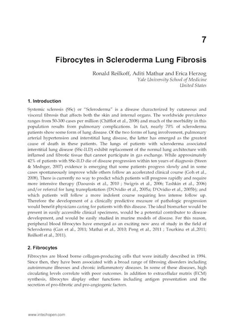 Pdf Fibrocytes In Scleroderma Lung Fibrosis Intechopen · Fibrocytes
