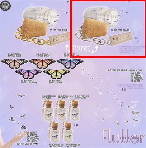 Second Life Marketplace 02{flutter} Setting Free Silver Box Cubic Cherry Rare