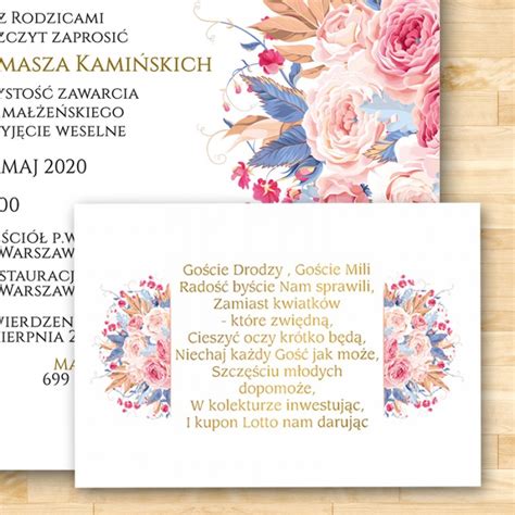 Bileciki do Zaproszeń Kwiatowe 22b
