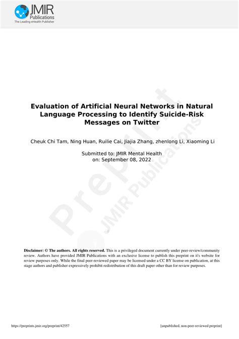 Pdf Evaluation Of Artificial Neural Networks In Natural Language Processing To Identify