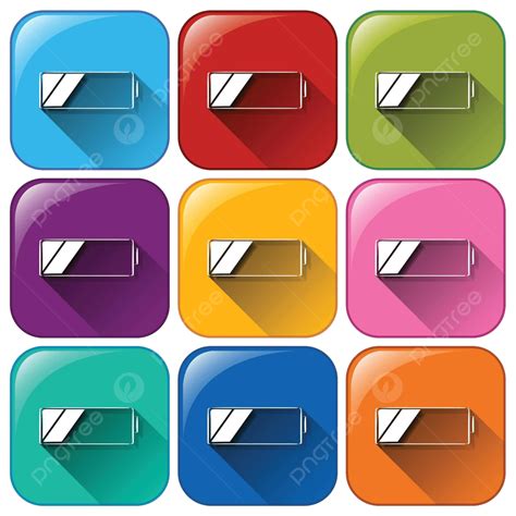 Rounded Buttons With Batteries Background Positive Convey Vector