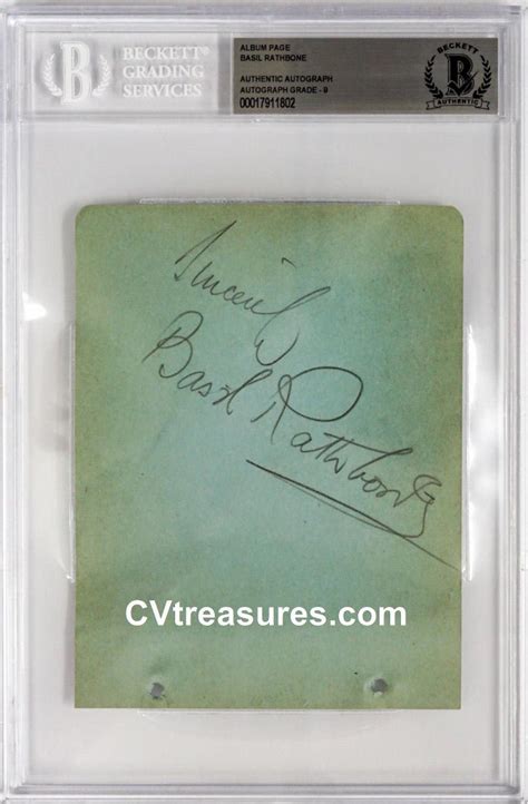 Basil Rathbone Authentic Graded Autograph Signed Becket Certified Enca Cvtreasures