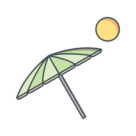 Beach Umbrella Vector Icon 441713 Vector Art At Vecteezy