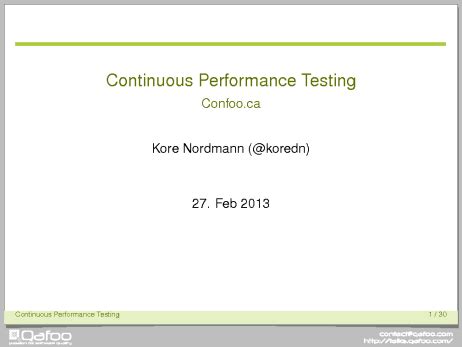Continuous Performance Testing Qafoo GmbH Passion For Software Quality