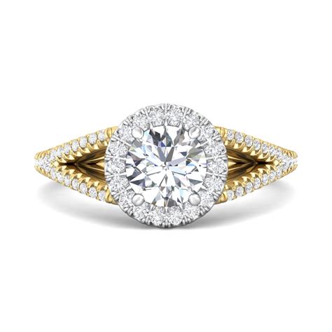 Flyerfit® 14k Yellow And 14k White Gold Split Shank Engagement Ring