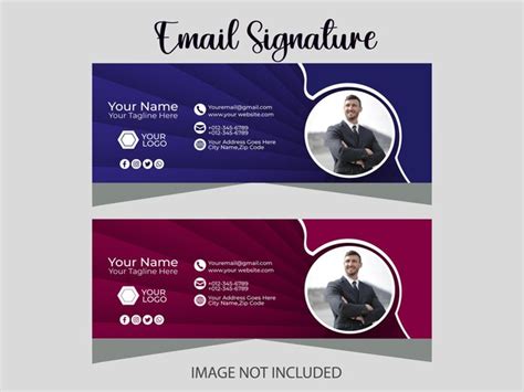 Modèle De Signature Par Courrier électronique Coloré Design Vectoriel