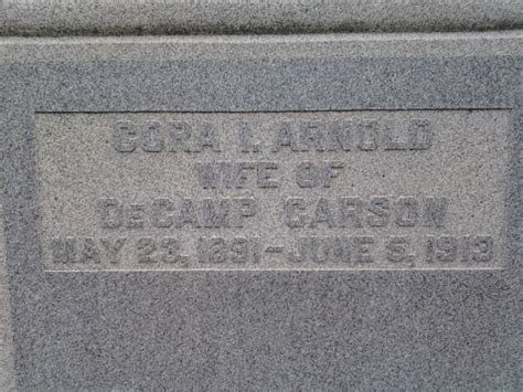 Cora Inez Arnold Carson 1891 1913 Find A Grave äreminne