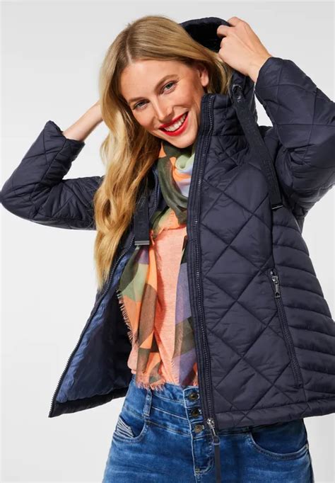 STREET ONE Kurze Steppjacke für Damen in Blau STREET ONE