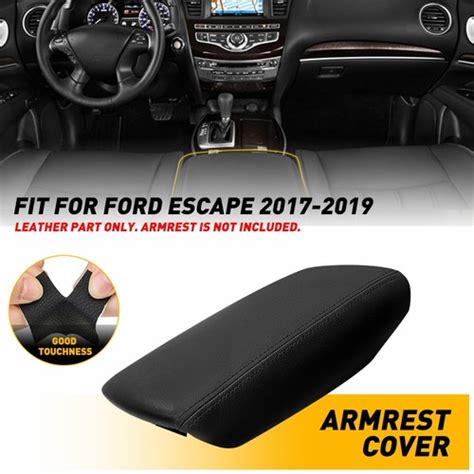 For 2017 2019 Ford Escape Leather Center Console Lid Armrest Cover