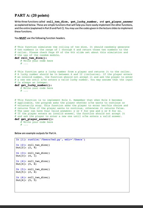 Solved Part A 20 Points Write Three Functions Called