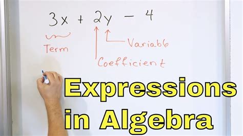 Identify Terms Coefficients And Variables In Algebraic Expressions And Equations 6 5 13 Youtube