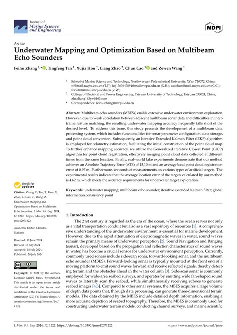 Pdf Underwater Mapping And Optimization Based On Multibeam Echo Sounders
