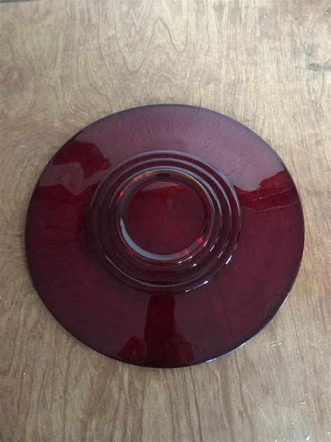 Ruby Red Glass Plate Vintage Addition To Holiday Festive Decor Lcww Etsy