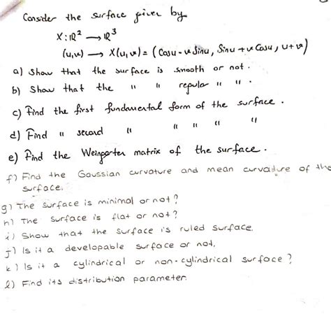 Solved Elementary Differential Geometry Lesson Please Solve